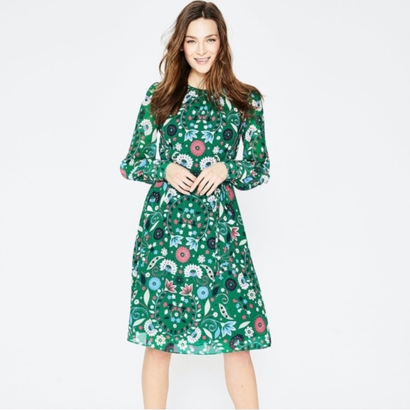 Boden | Dresses | Boden Green Floral Katherine Dress | Poshmark